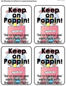 Multiplication Math Facts Timed Tests-"Bubble Gum Math" - Fluttering ...